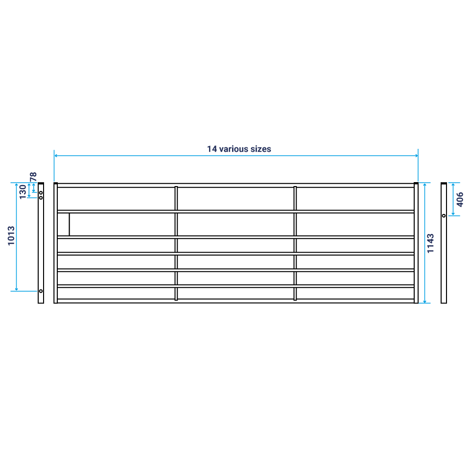 10' Galvanised Metal Gate
